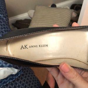 Anne Klein | Shoes | Anne Klein Square Toed Buckle Heels In Black | Poshmark